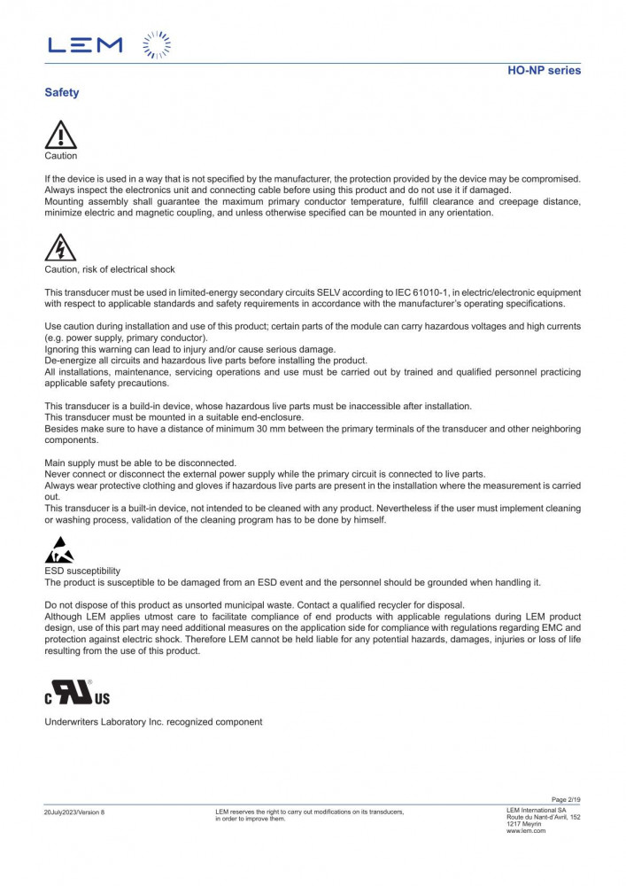 HO 15-NP-0000 datasheet page 2