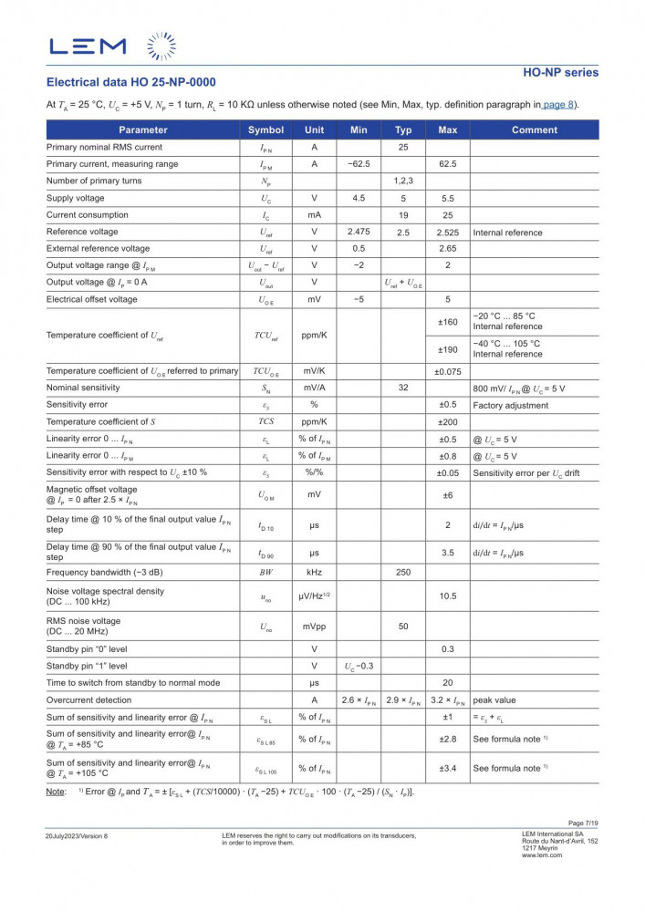HO 15-NP-0000 datasheet page 7