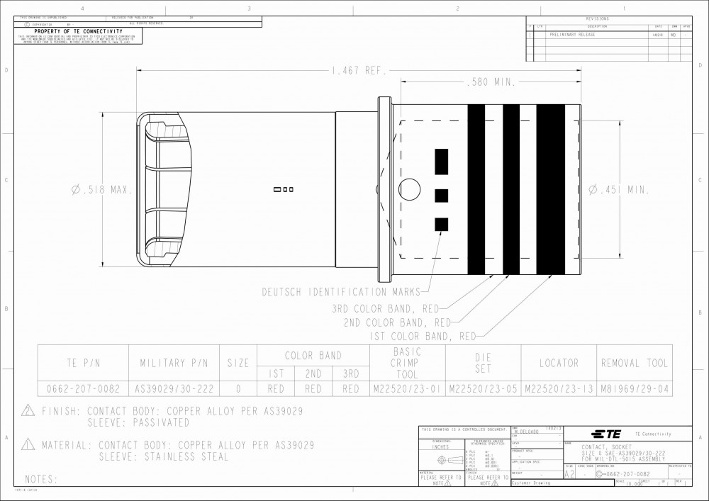 DEUTSCH 0662-207-0082 product drawing page