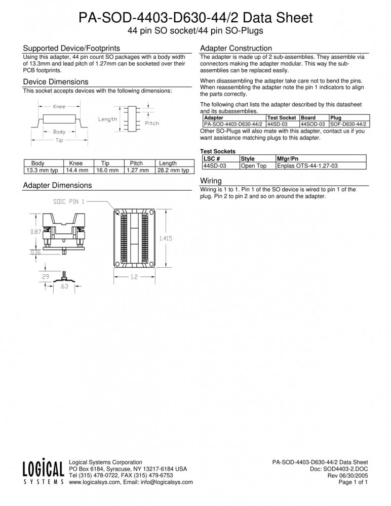 PA-SOD-4403-D630-44/2 datasheet page