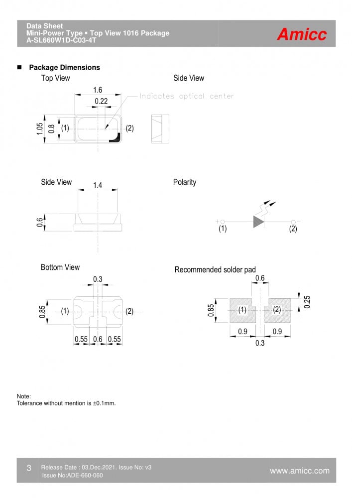 A-SL660W1D-C03-4T datasheet page 3