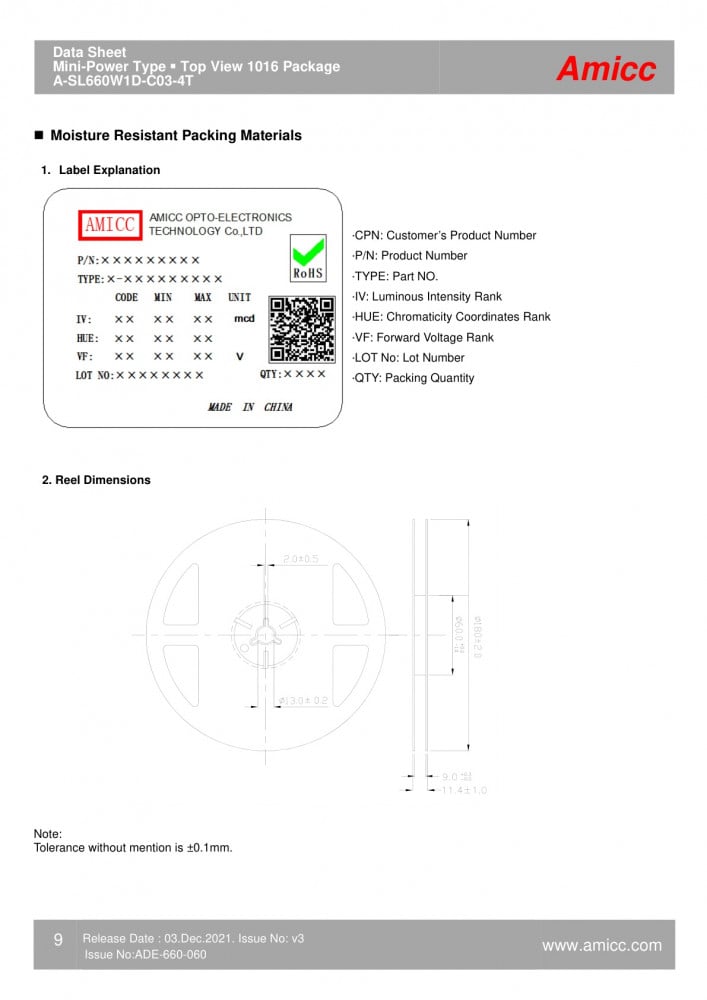 A-SL660W1D-C03-4T datasheet page 9