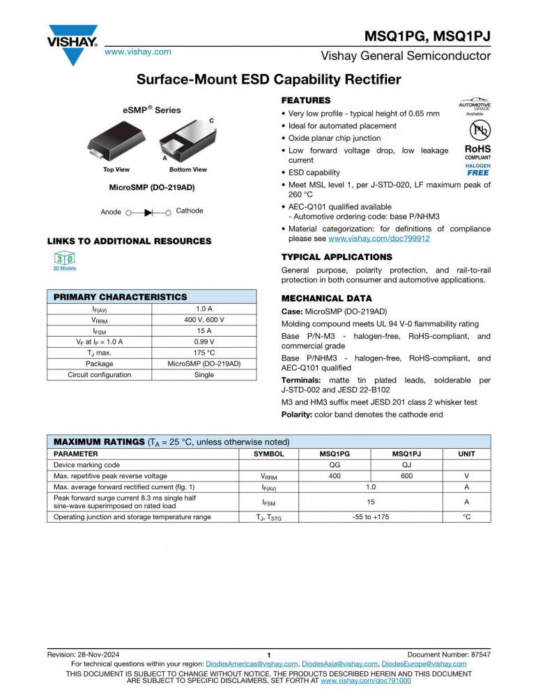 MSQ1P datasheet page 1
