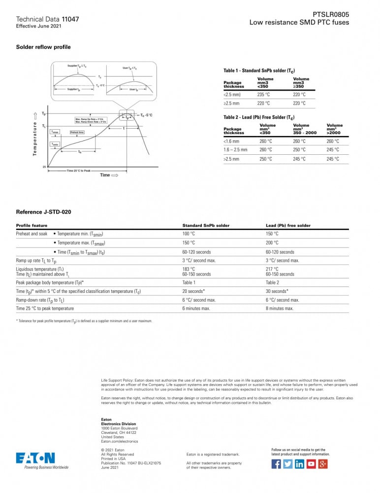 EATON PTSLR0805 datasheet page 6