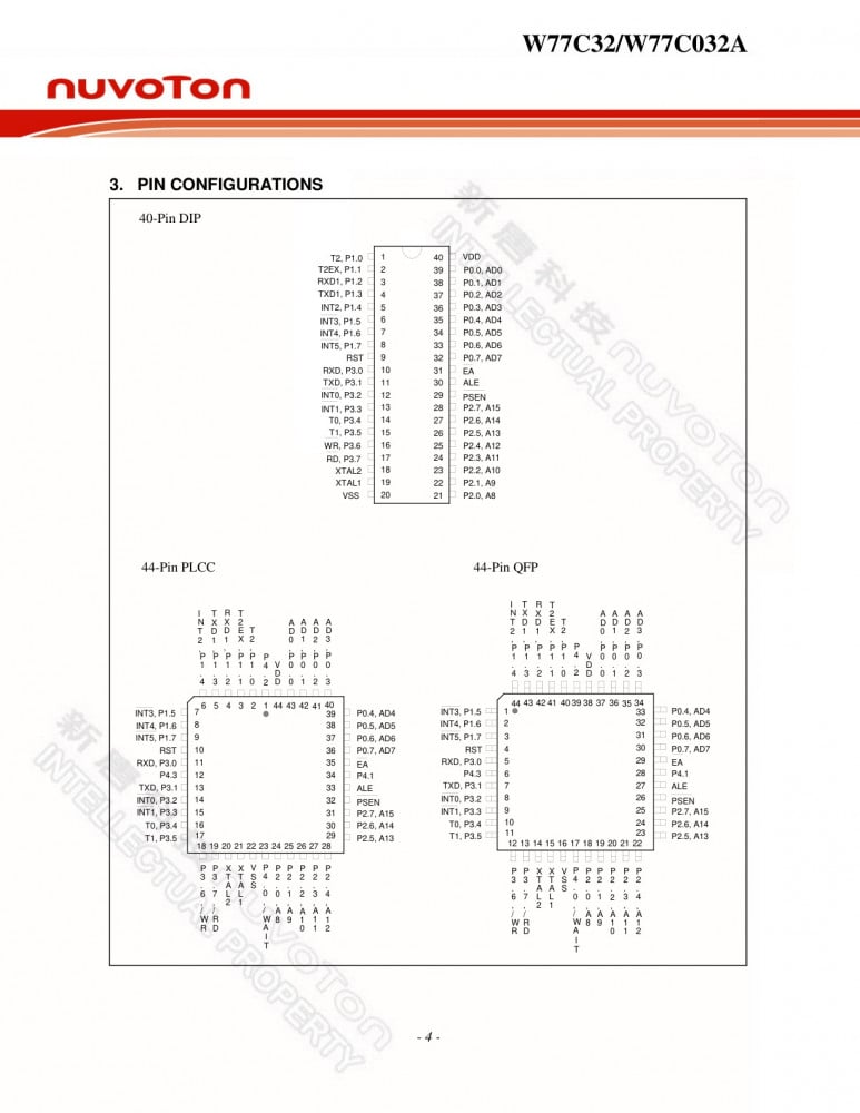 W77C032 datasheet page 4