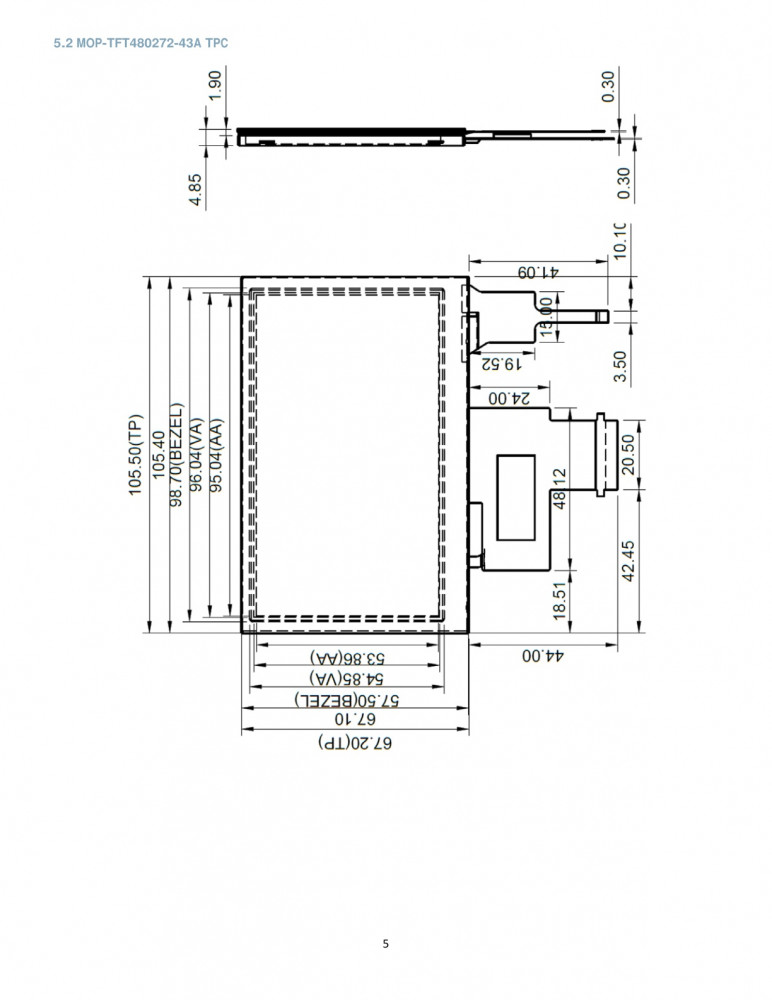 MOP-TFT480272-43A-IPS hardware manual page 6