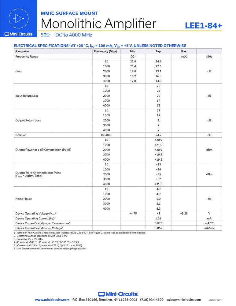 LEE1-84+ technical document page 2