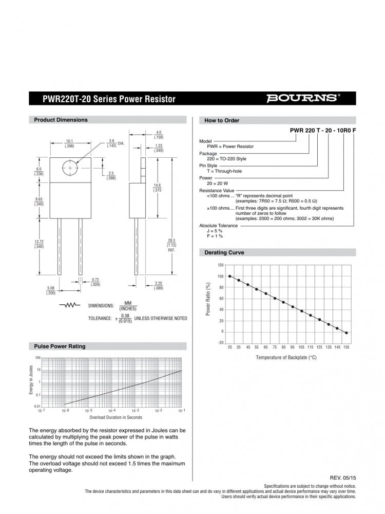 BOURNS PWR220T-20 series datasheet page 2