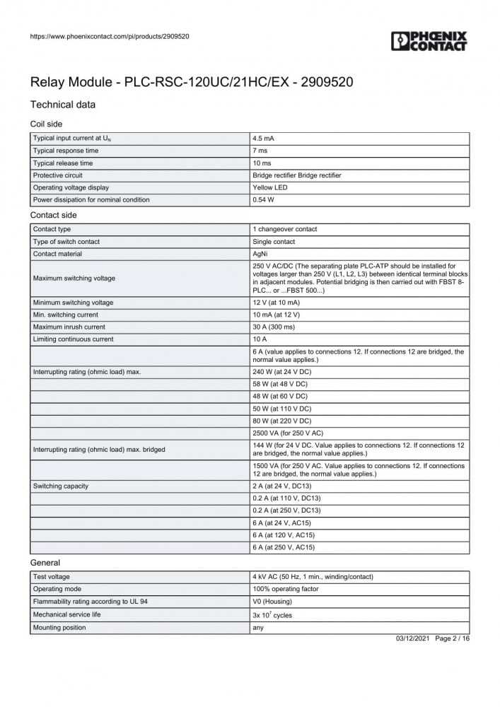 Phoenix Contact 2909520 datasheet page 2