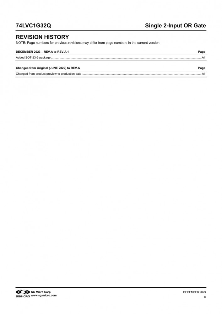 74LVC1G32Q datasheet page 8