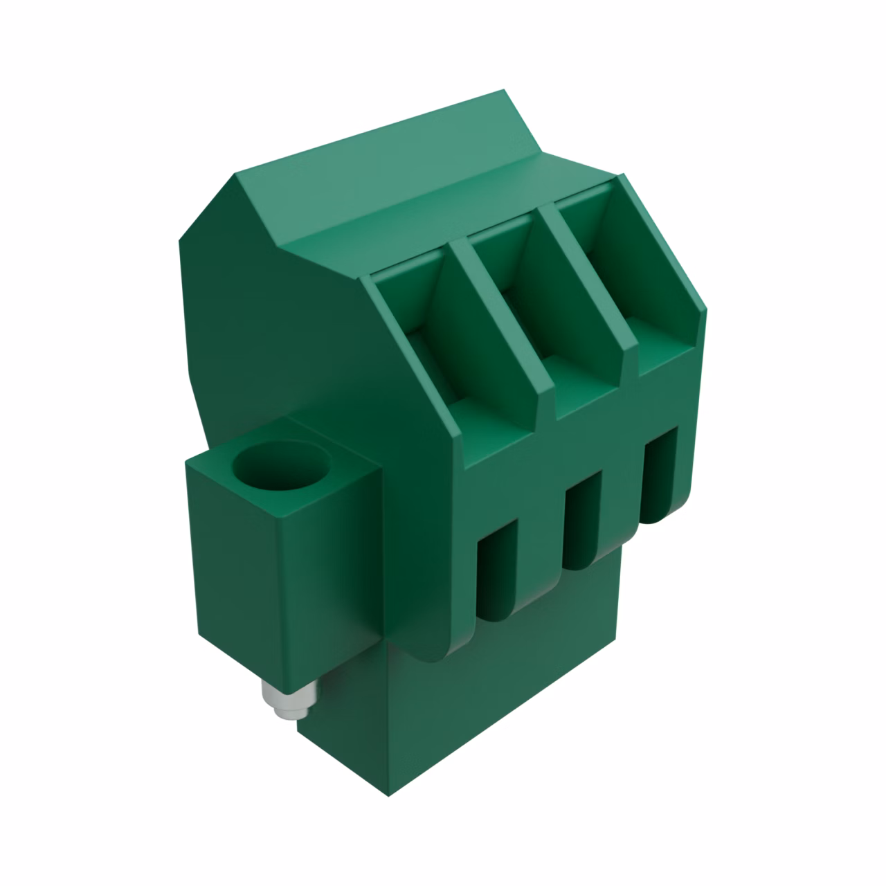 5.08mm Pitch Eurostyle 45° Wire Entry Plug, with Mounting Ends, 3 Circuits, Green for sale