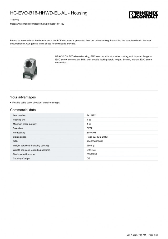 Phoenix Contact 1411462 product documentation page 1