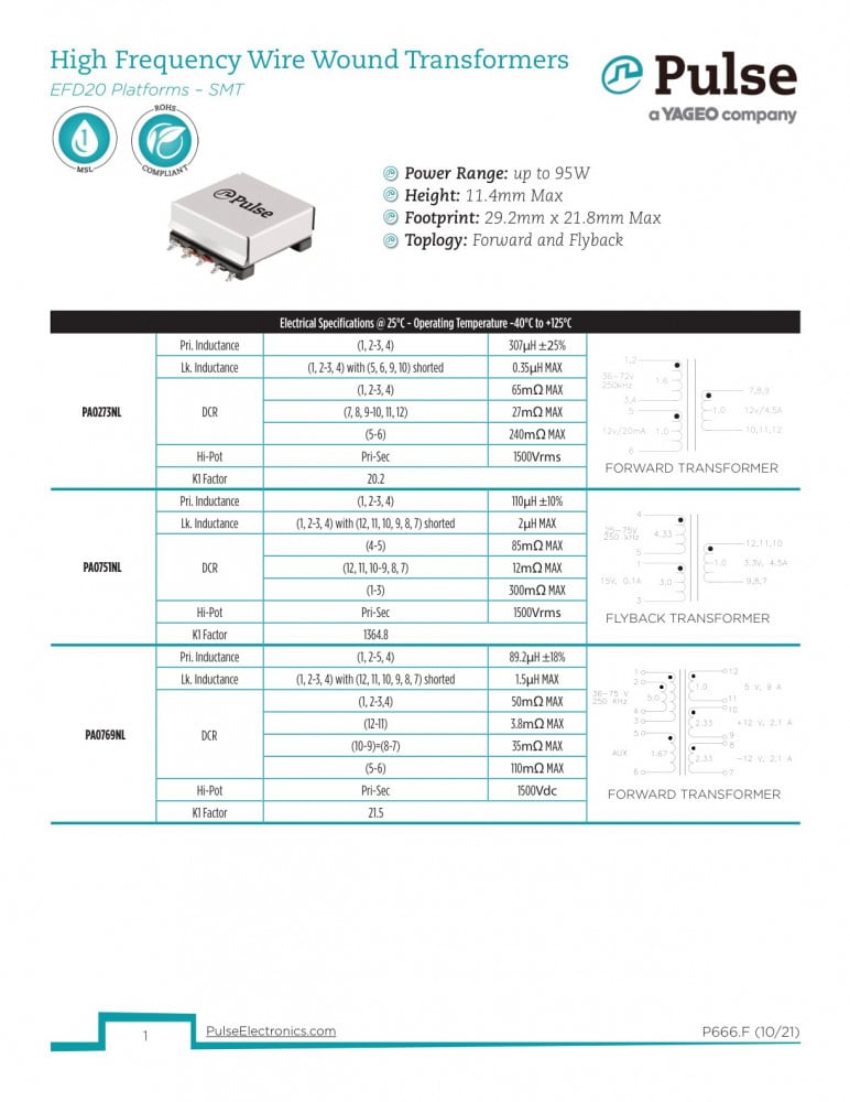 PA1736NLT technical document page 1