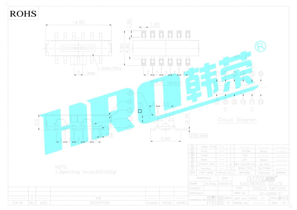K3-2268S-F1 technical drawing