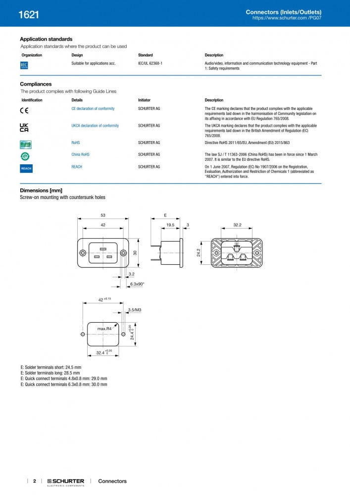 SCHURTER 6163.0009 datasheet page 2
