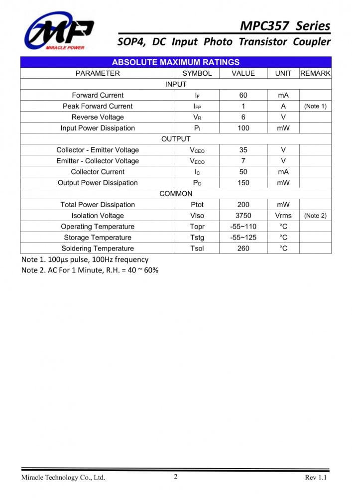 MPC357C1(T1)-GV datasheet page 2