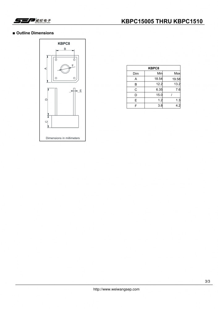 SEP KBPC1510 datasheet page 3