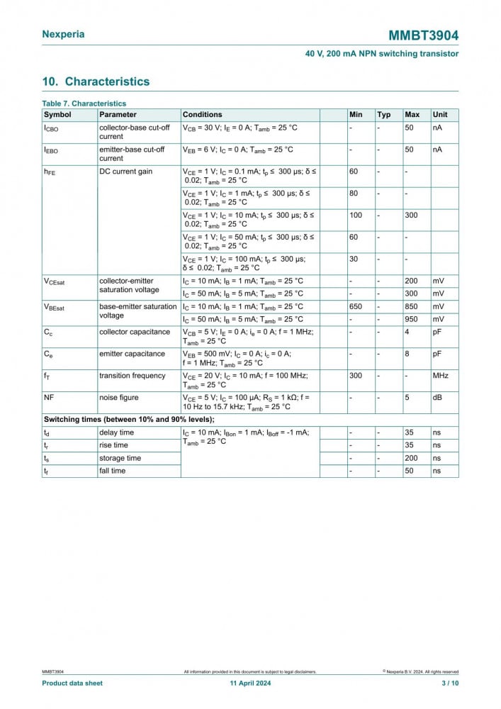 MMBT3904,215 datasheet page 3