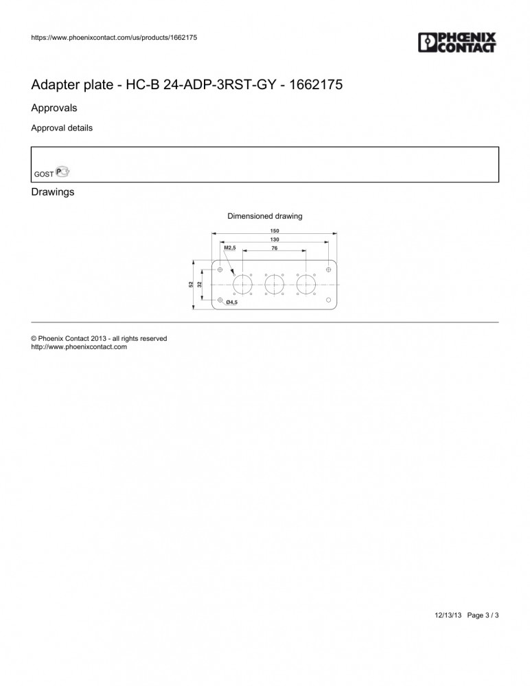 Phoenix Contact 1662175 dimensioned drawing