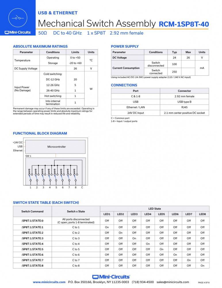 RCM-1SP8T-40 technical document page 4