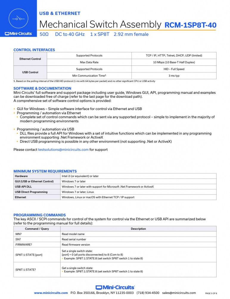 RCM-1SP8T-40 technical document page 5