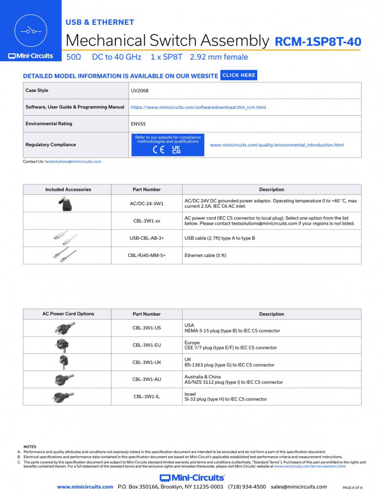 RCM-1SP8T-40 technical document page 8
