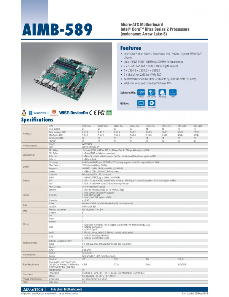 AIMB-589 product documentation page 1