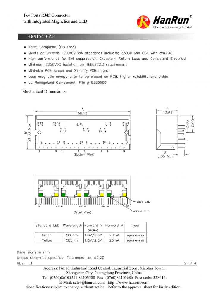 HR915410AE datasheet page 2