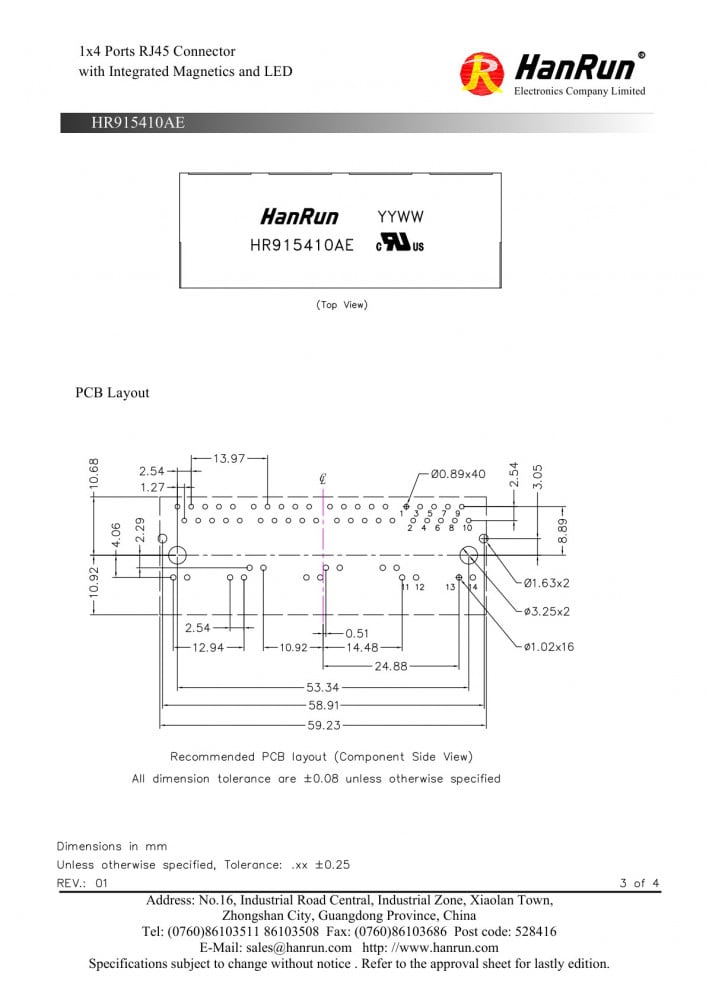 HR915410AE datasheet page 3