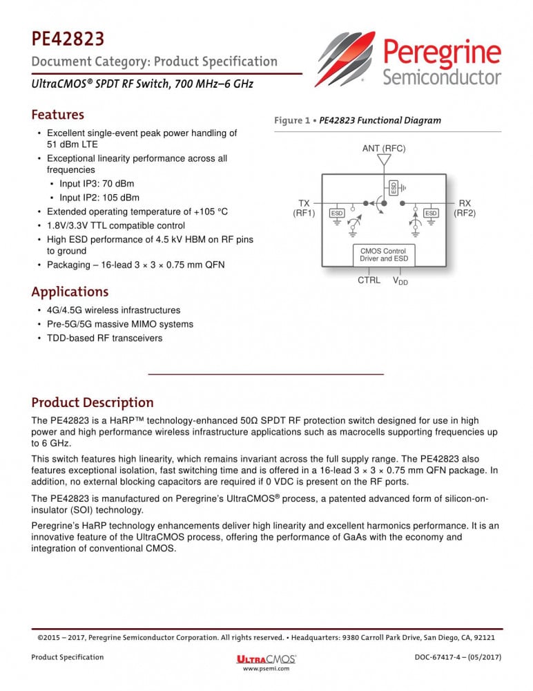 PE42823A technical document page 1