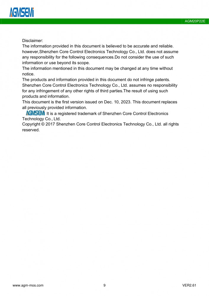 AGM20P22E datasheet page 9