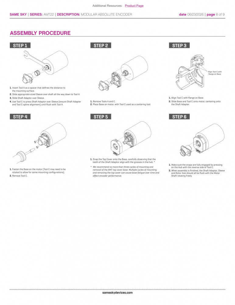 AMT22 technical document, page 8