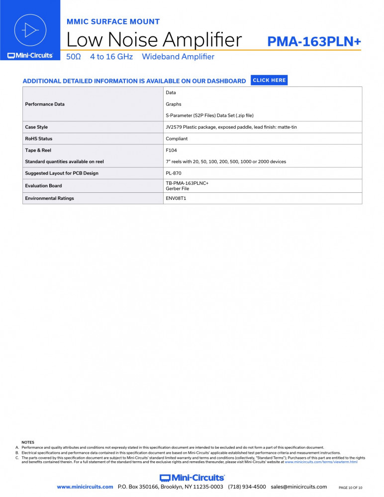 PMA-163PLN+ datasheet page 10