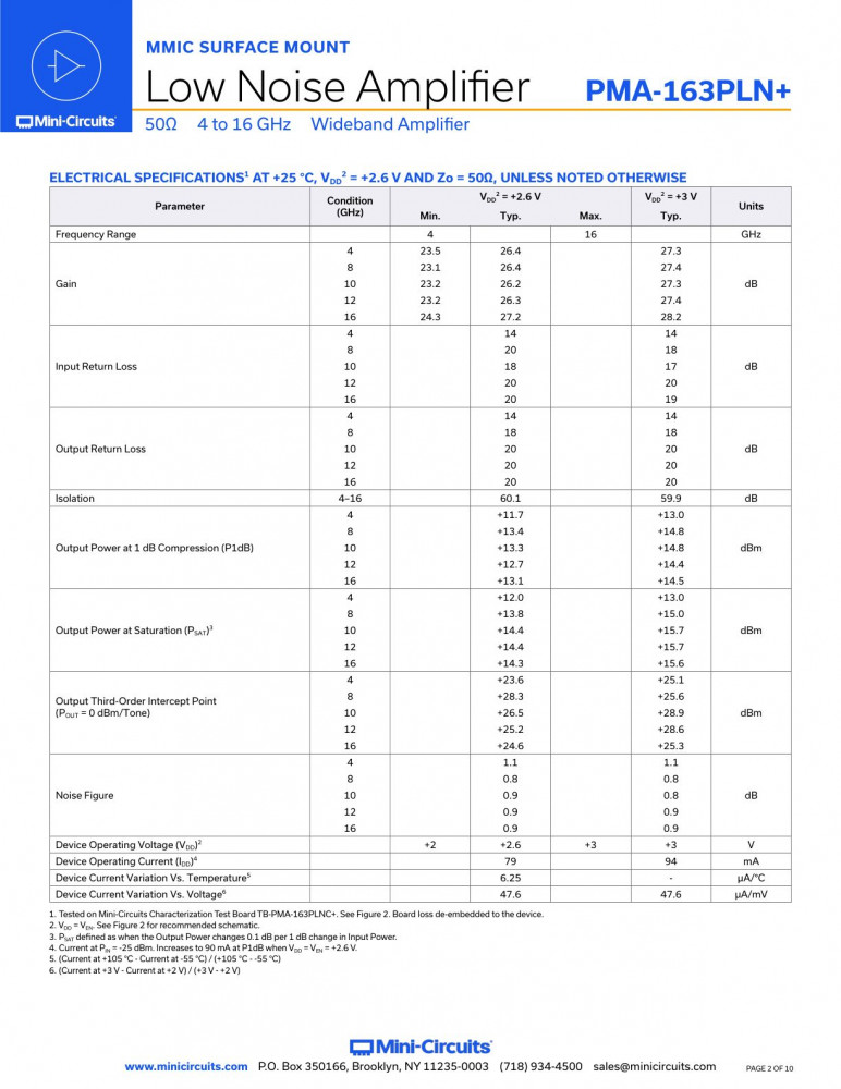 PMA-163PLN+ datasheet page 2