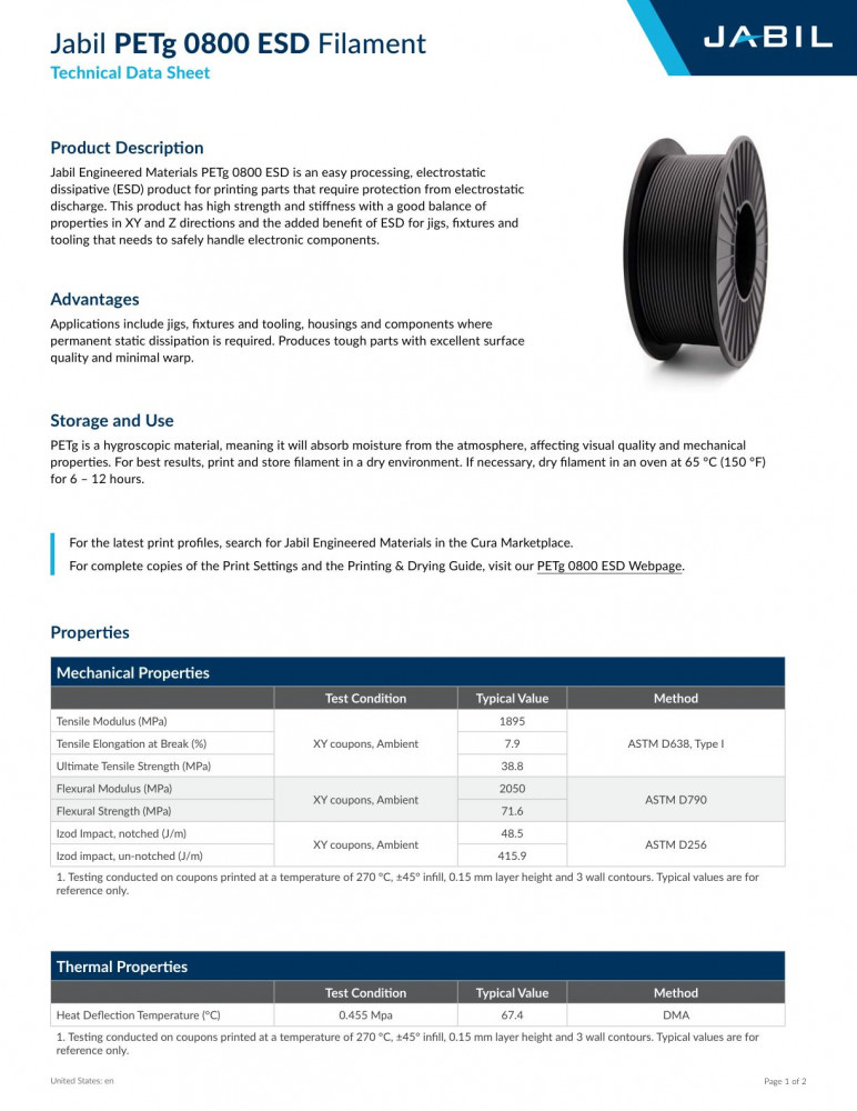 Technical document page 1 for product reference JA3D-C1001248