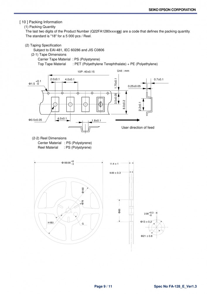 EPSON FA-128 datasheet page 9