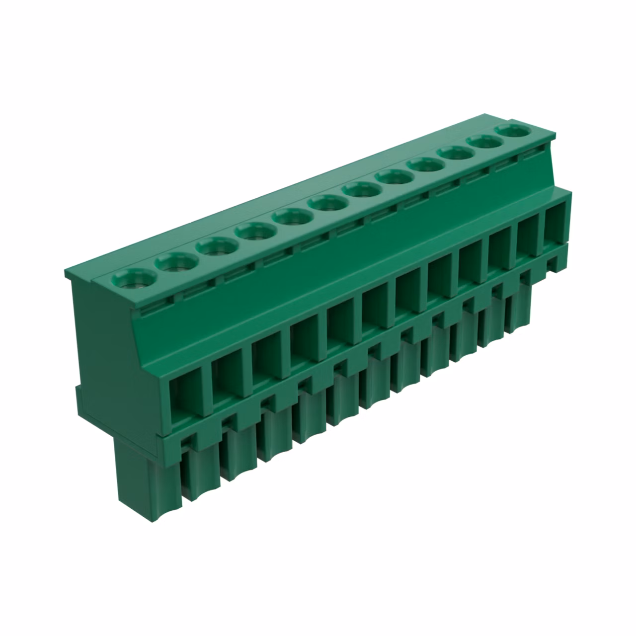 3.81mm Pitch Eurostyle Vertical Plug, with Reverse Imprinting, Rear Wire  Entry, Green Housing, 12 Circuits for sale
