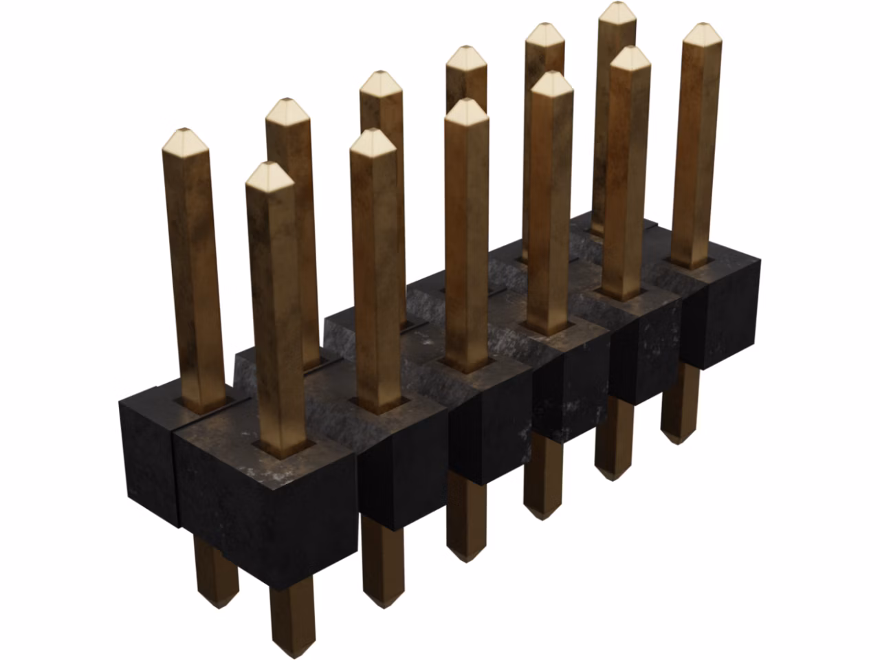 C-Grid Header, 2.54mm Pitch, Through Hole, Dual Row, Vertical, 12 Circuits, 0.025µm Gold (Au) Plating, Tray Packaging, Lead-Free for sale