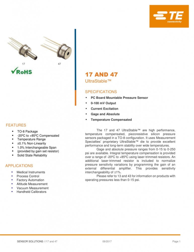 17-050G datasheet page 1