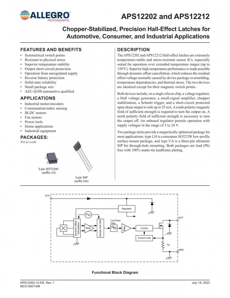 APS12202LLHALT datasheet page 1