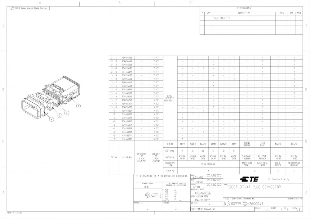 DEUTSCH 2600043 controlled drawing page 3