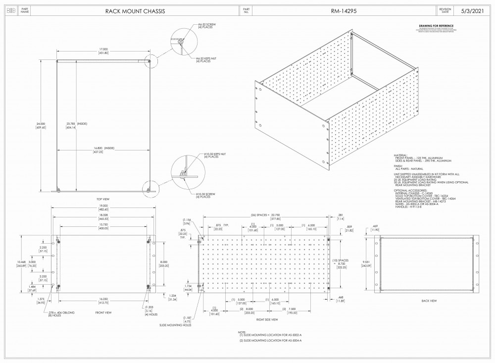 Bud Industries RM-14295 product drawing page
