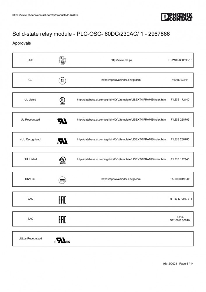 Phoenix Contact 2967866 technical document page 5