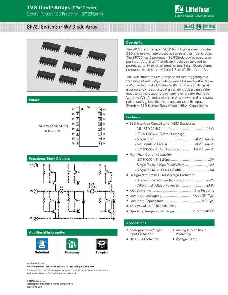 SP720APP datasheet page 1
