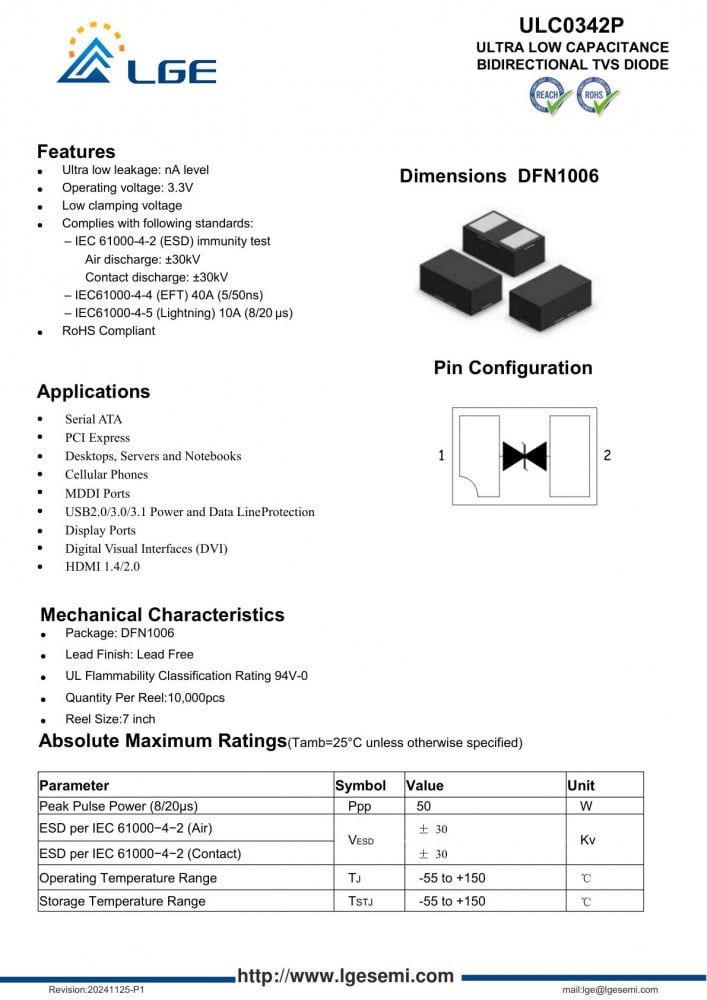 ULC0342P datasheet page 1