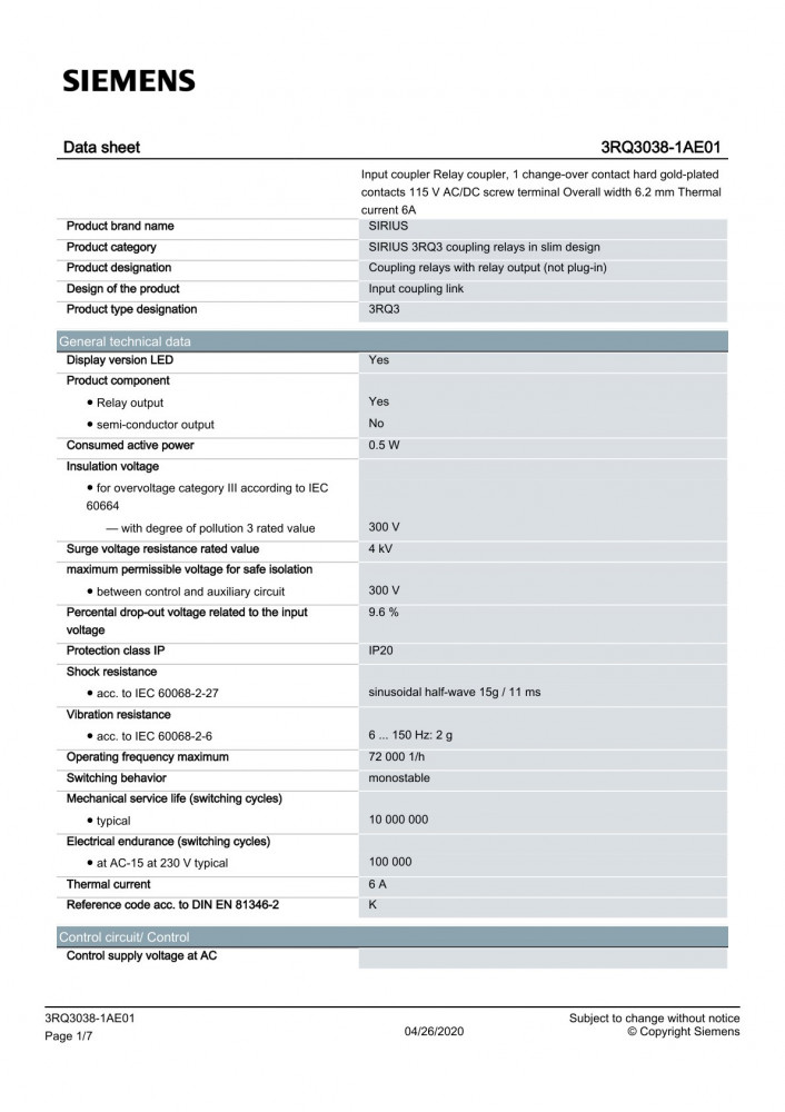 3RQ30381AE01 datasheet page 1