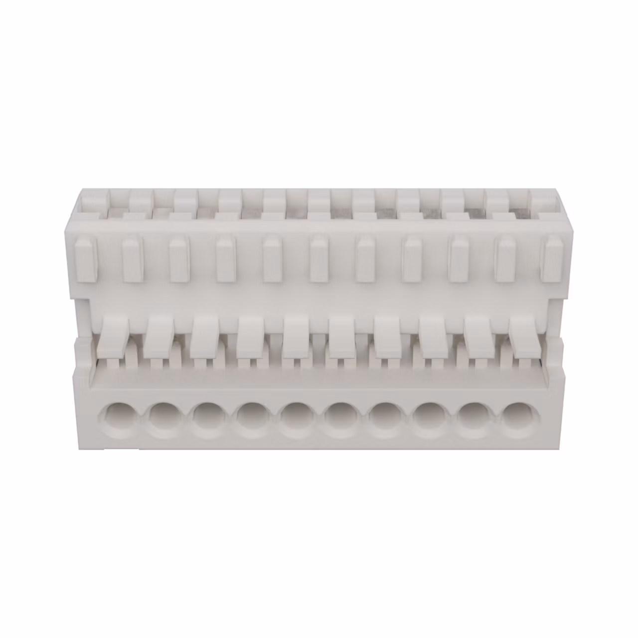 Appli-Mate RAST 2.5 IDT Housing, 2.50mm Pitch, Female, 10 Circuits, Beaded Terminal, All Position Keys, Slotted Endwalls for sale