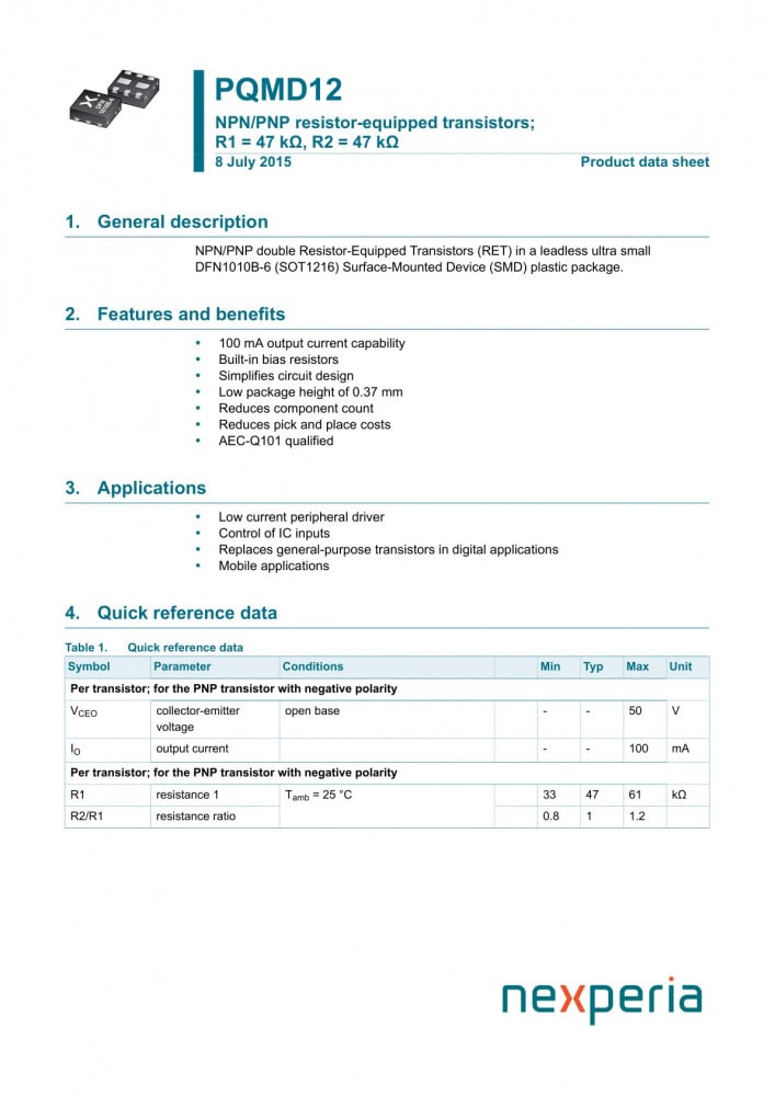 PQMD12Z datasheet page 1