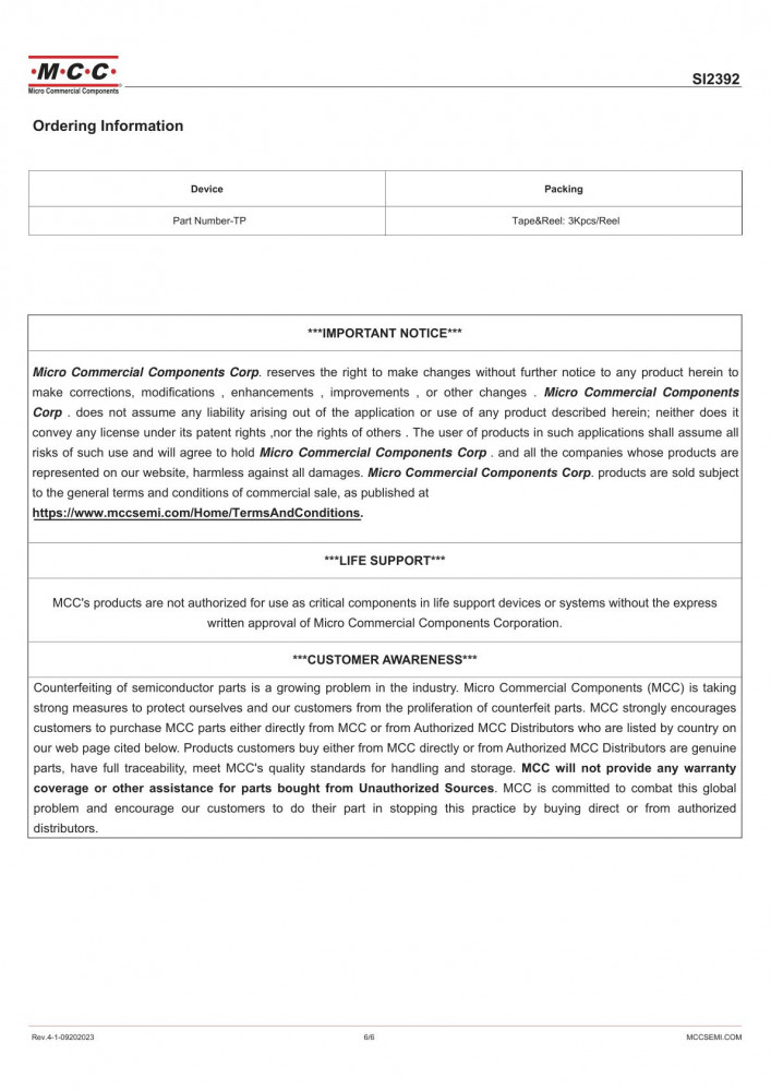 SI2392-TP datasheet page 6