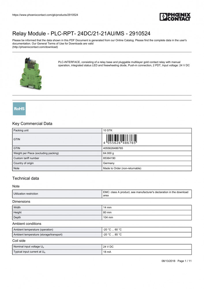 2910524 technical document page 1